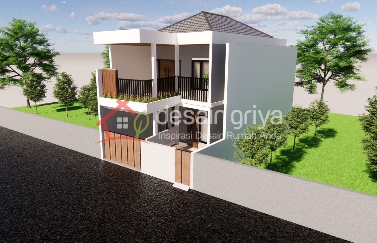 Desain Rumah Minimalis Tropis di Lahan Ngantong – Pak Ivan, Jatiasih ...